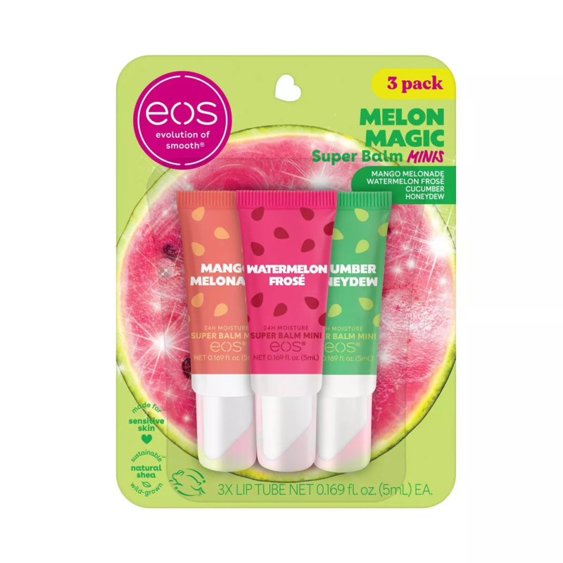 Kit EOS Super Lip Balm Melon Magic Mini - Hidratante Labial - Bia ...