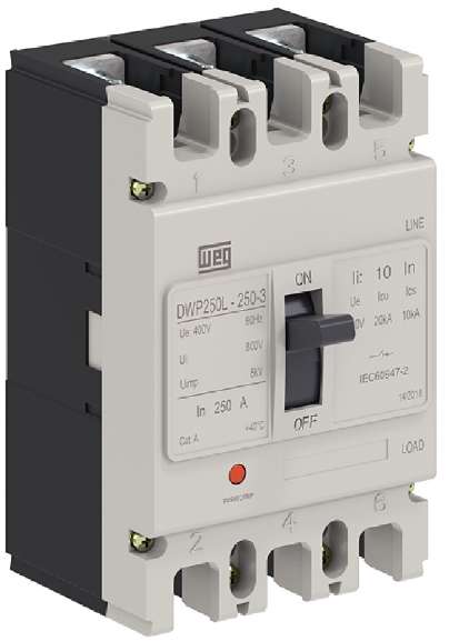 Disjuntor caixa moldada 100A DWP250L-100-3 – 14883757 WEG - Mark Automation