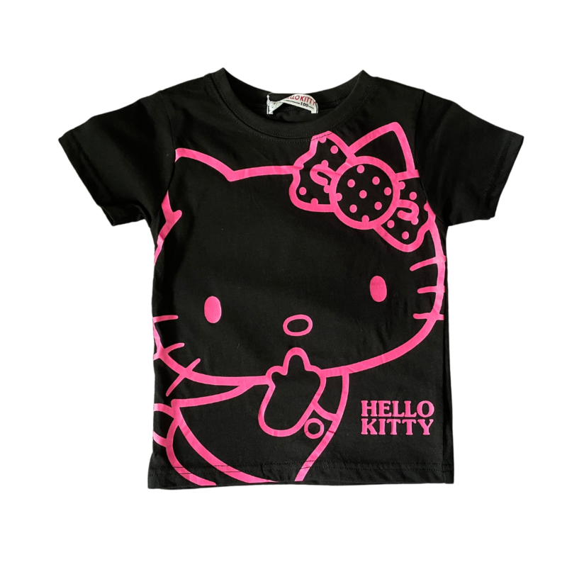 Camiseta Infantil Sanrio Hello Kitty - Preta 100cm - LOJAJPKAISO